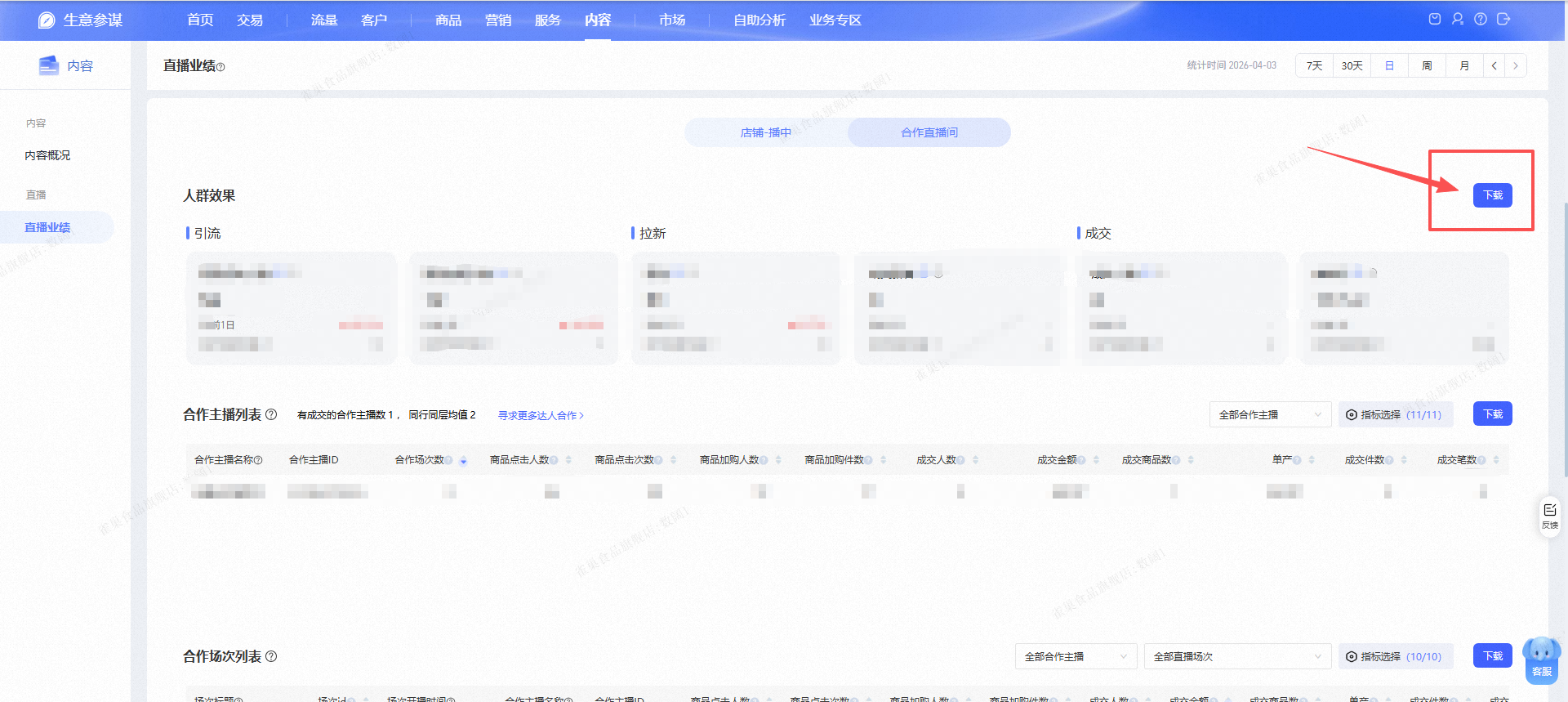 生意参谋_内容_直播业绩_合作直播间_人群效果-八爪鱼RPA帮助中心